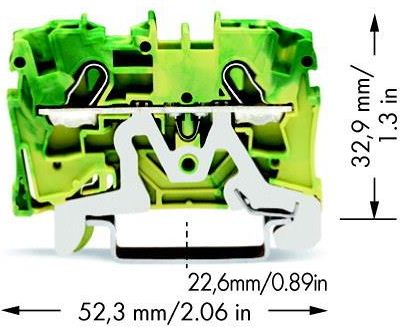 Wago Złączka 2-Przewodowa Pe 4mm Ex E Ii Ts 35x15 I 35x7,5 Push-In Cage ...