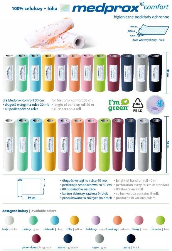 Drobne akcesoria medyczne Medprox Serwety Podkłady Dentystyczne W Rolce ...