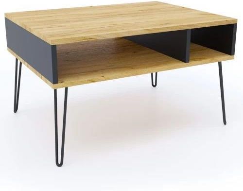 Mebset Stolik Kawowy Roft Dąb Czarny 80 Cm - Opinie i atrakcyjne ceny na Ceneo.pl