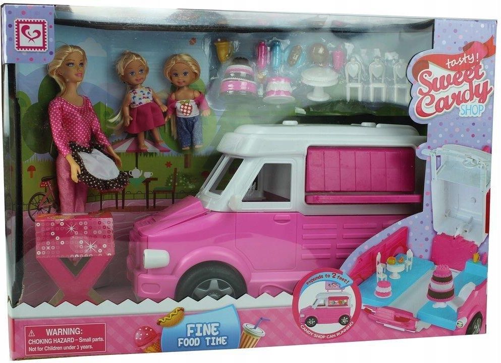 Lalka Gazelo Auto Kamper Camper 3 Lalki Cukiernia Dla Lalek Duży Zestaw ...