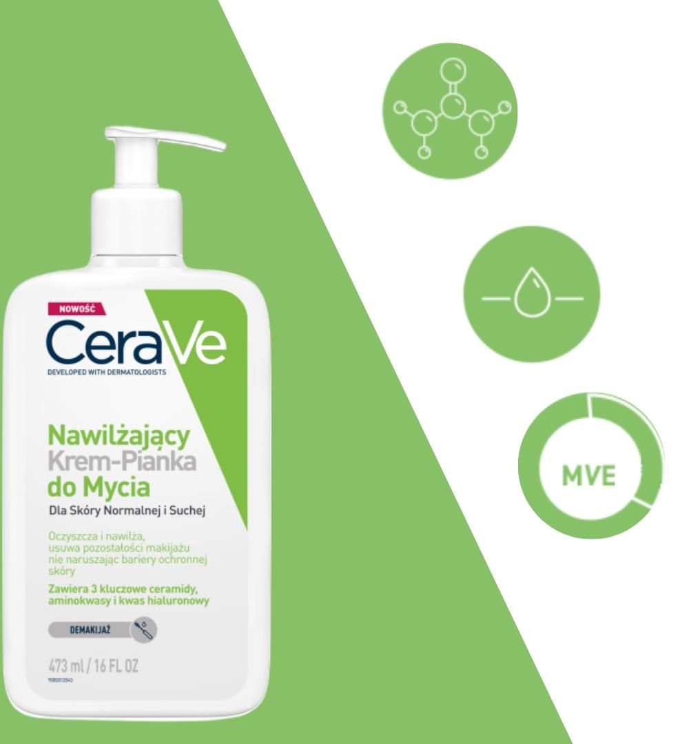 Dermokosmetyk Cerave Krem-Pianka Do Mycia I Demakijażu 473ml + Krem Pod ...