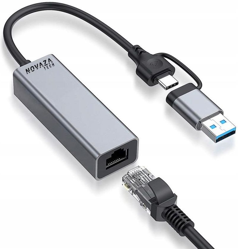 Novaza Tech Adapter Sieciowy Usb C Na Gigabit Ethernet Rj45 3.0 ...