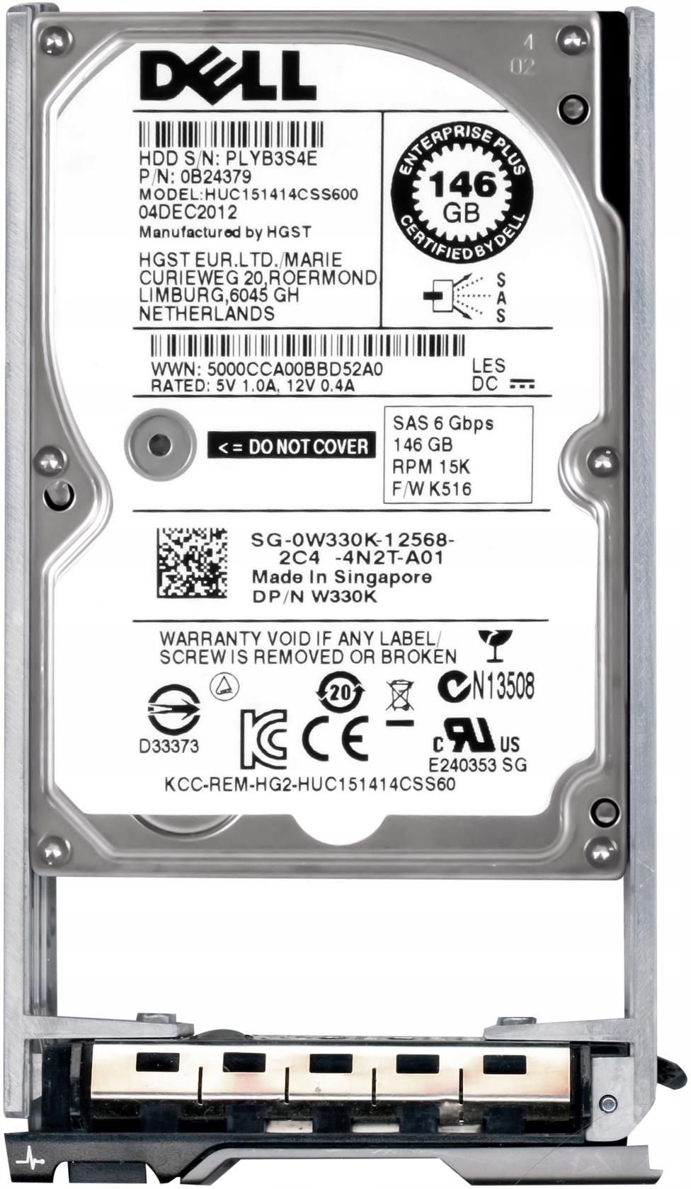 Dysk serwerowy Dell 146GB 15K SAS-2 2.5'' HUC151414CSS600 (0W330K ...