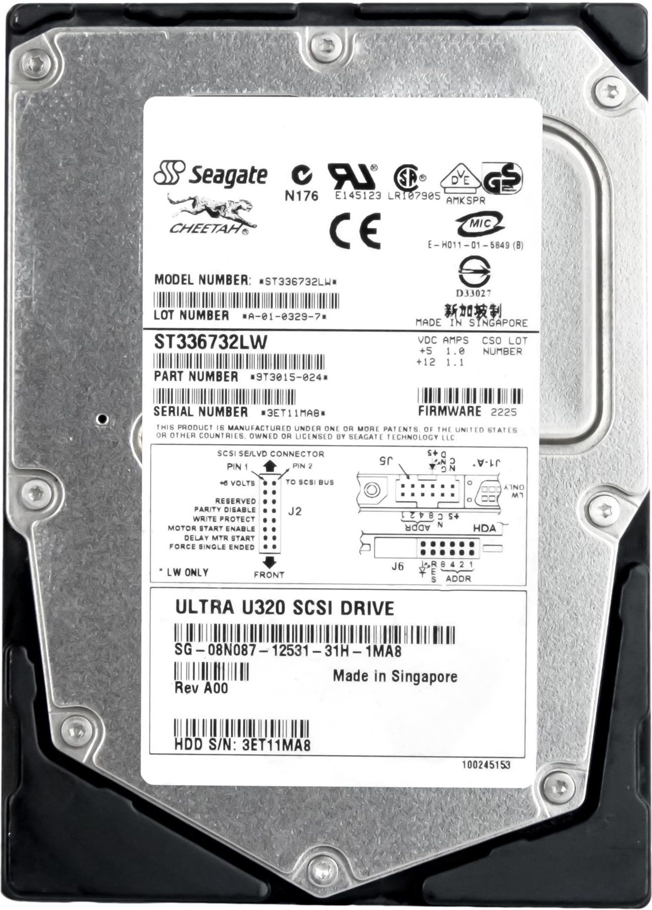Dysk serwerowy Dell 36GB 15K 8MB Scsi U320 3.5' ST336732LW (08N087 ...