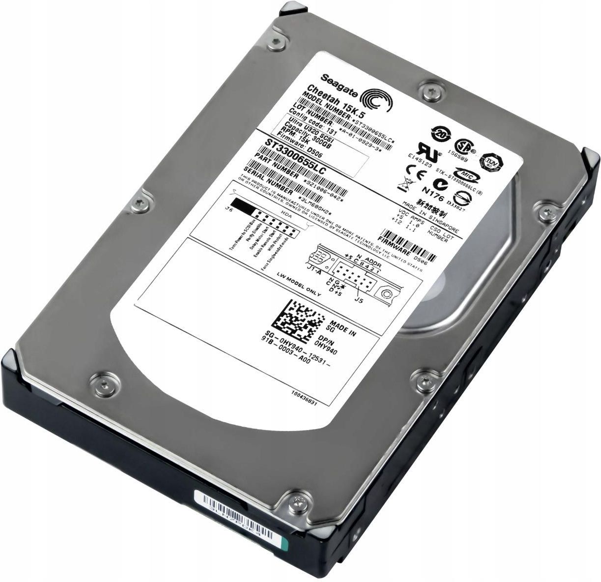 Dysk serwerowy Dell 300GB 15K 16MB Scsi 3.5'' ST3300655LC (0HY940 ...