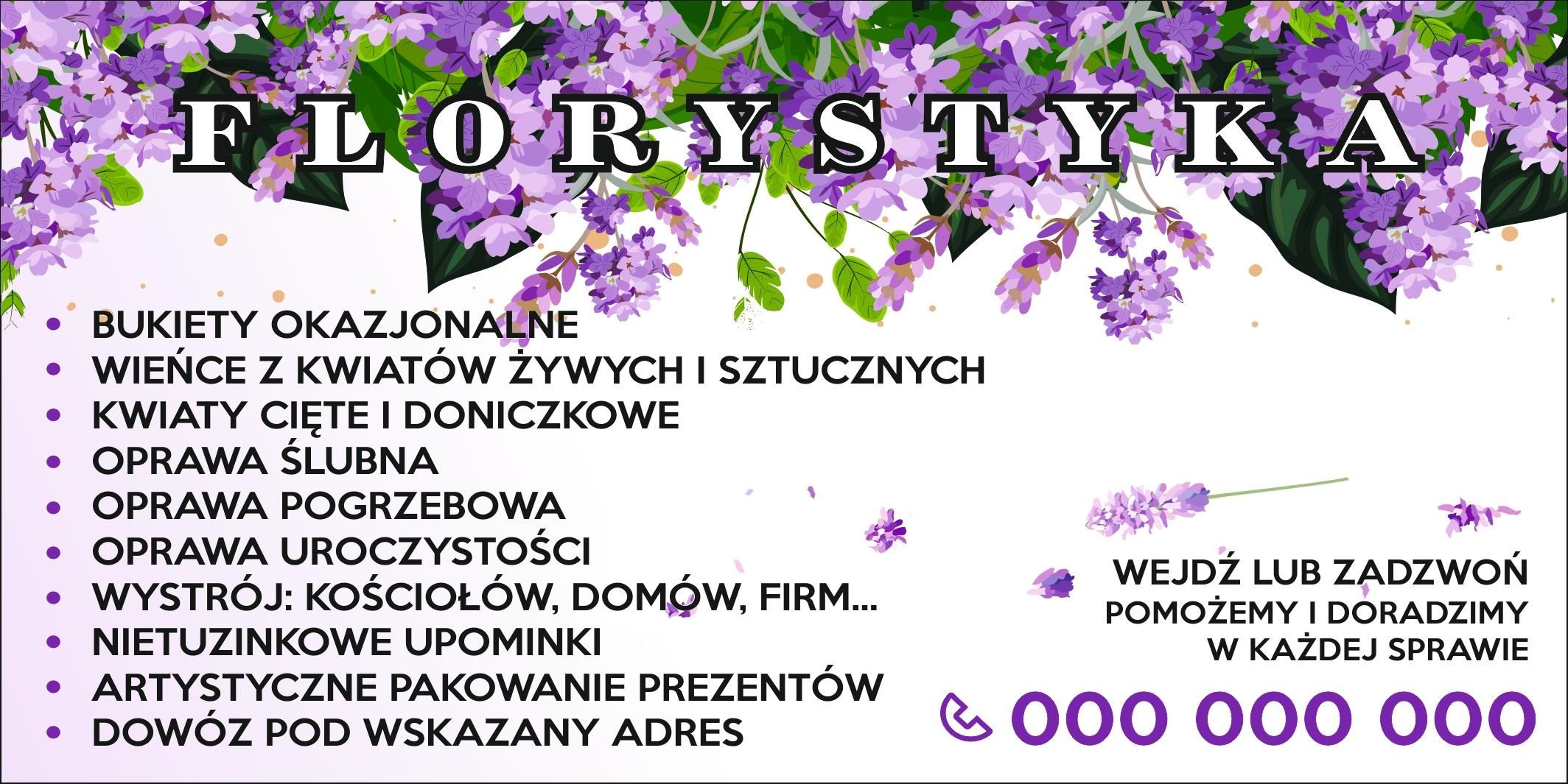 Baner Reklamowy projekt 130x80 cm Florystyka tanie - Ceny i opinie ...