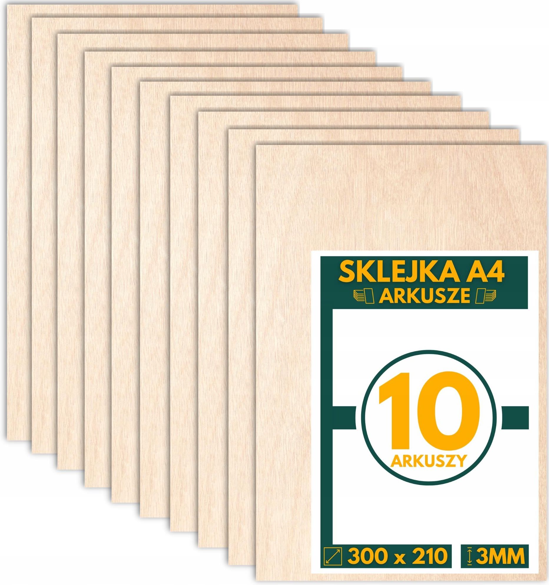 Sklejka 3MM Do Lasera Klasa 1 Formatka A4 10 Sztuk 1615950636 - Ceny i opinie - Ceneo.pl