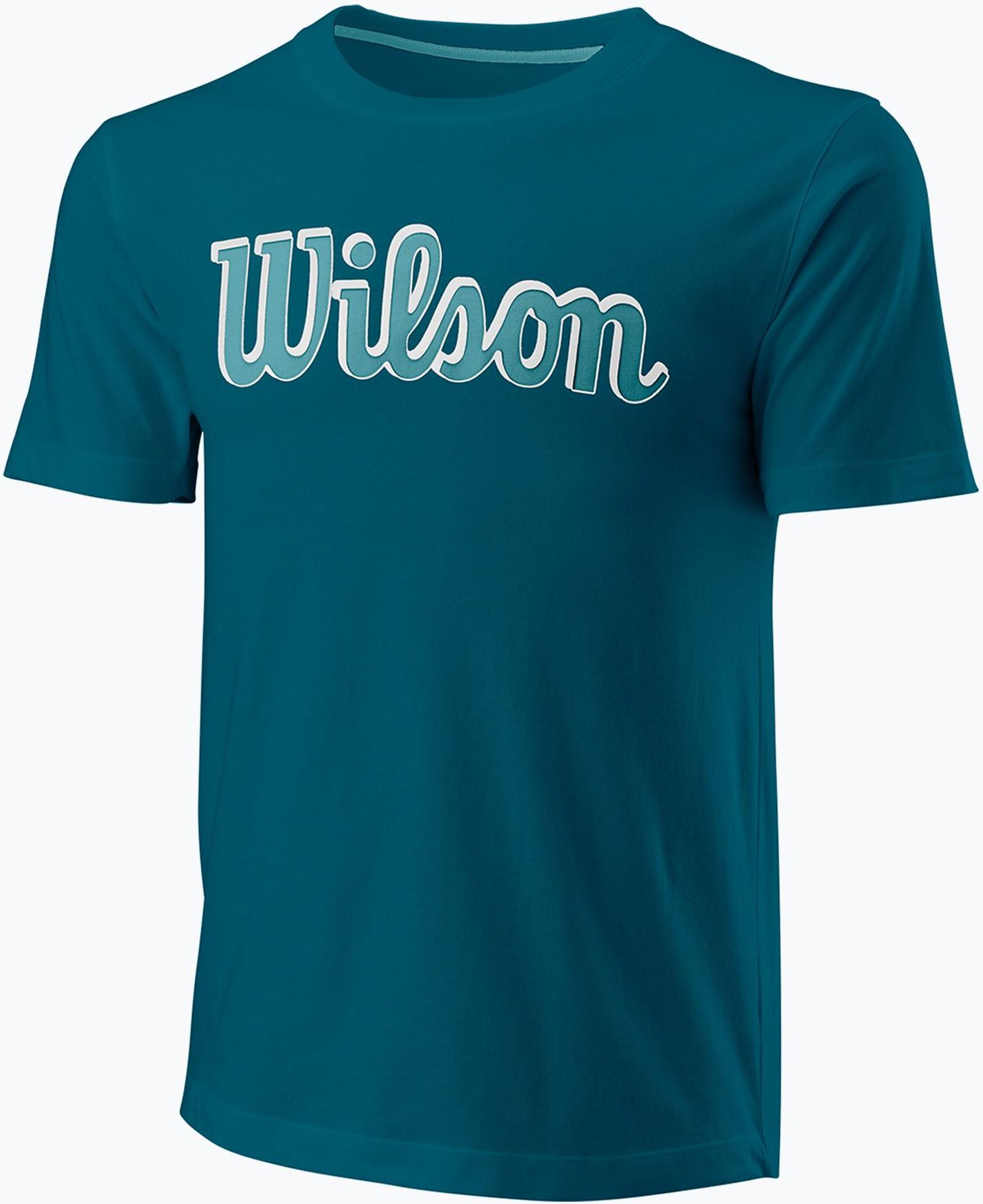 Wilson Koszulka Męska Script Eco Cotton Tee Blue Coral - Ceny i opinie ...