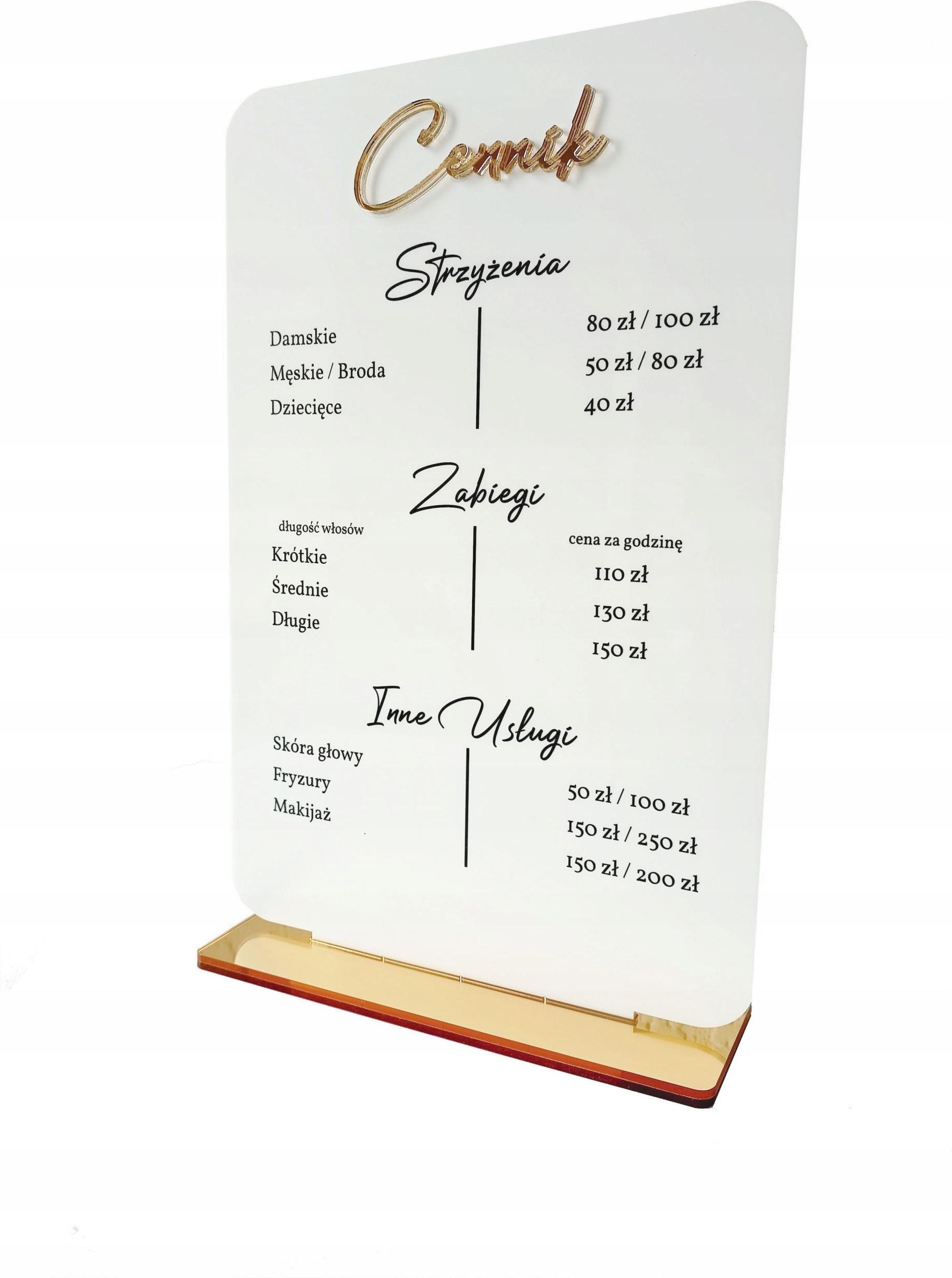 Cennik Arylowy Z Pleksi Połysk - Ceny i opinie - Ceneo.pl