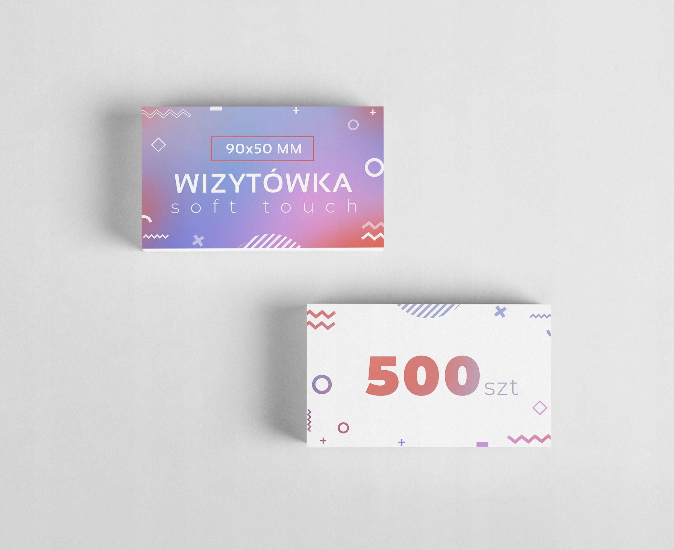Wizytówki 500 Sztuk 90X50mm Folia Soft Touch Dwustronne Druk Cmyk Kreda ...