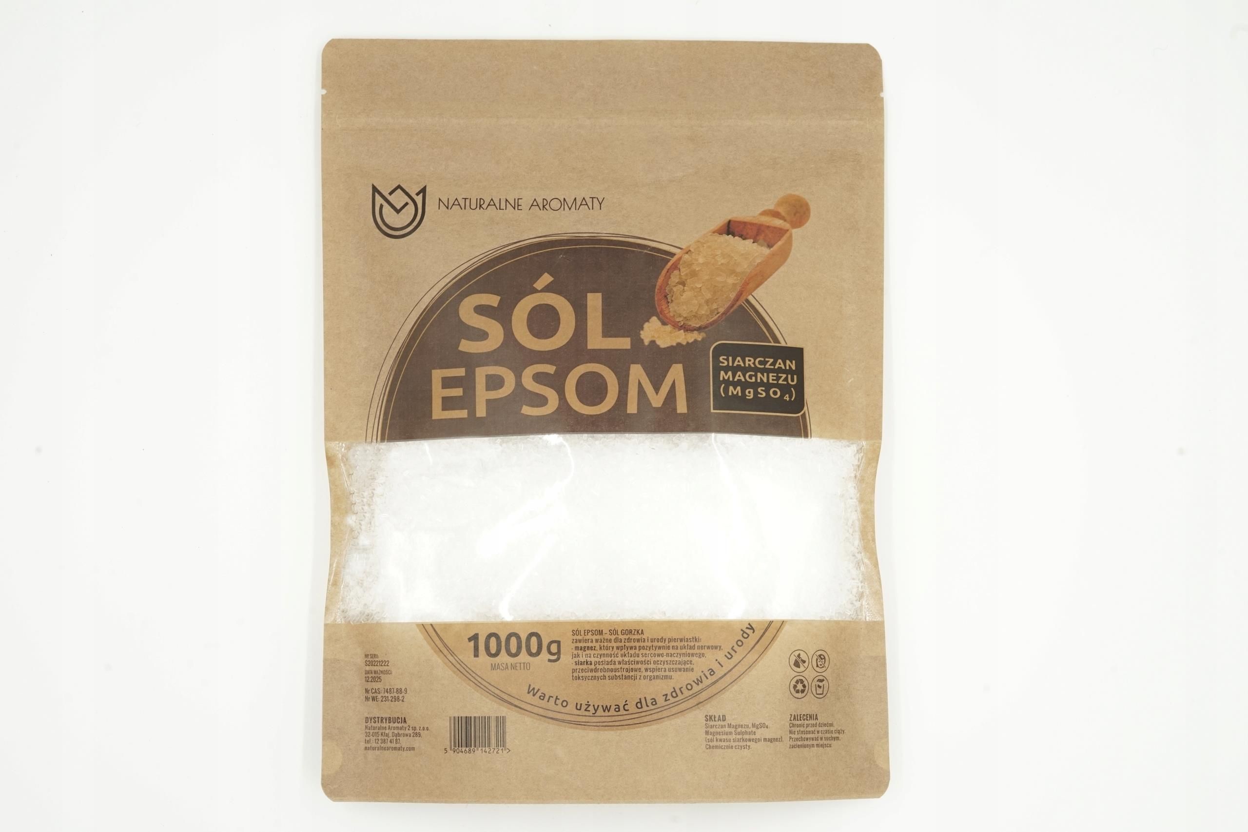Sól do kąpieli Naturalne Aromaty Sól Gorzka Siarczan Magnezu Epsom 1 kg ...