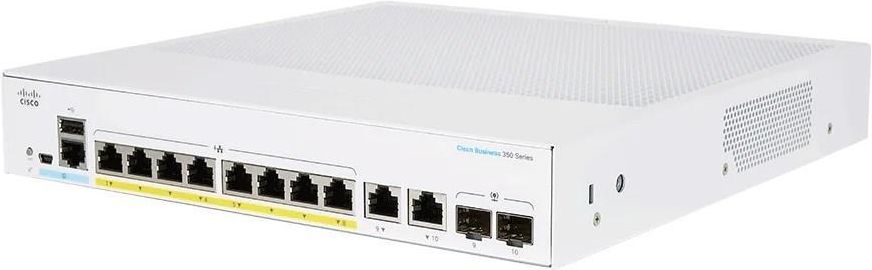 Cisco switch CBS250-8FP-E-2G, 8xGbE RJ45, 2xRJ45/SFP combo, fanless ...