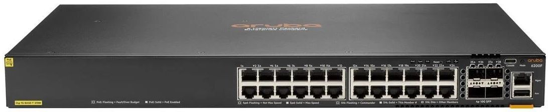 Hewlett Packard Enterprise Aruba 6200F 24G Class4 PoE 4SFP+ 370W Switch ...