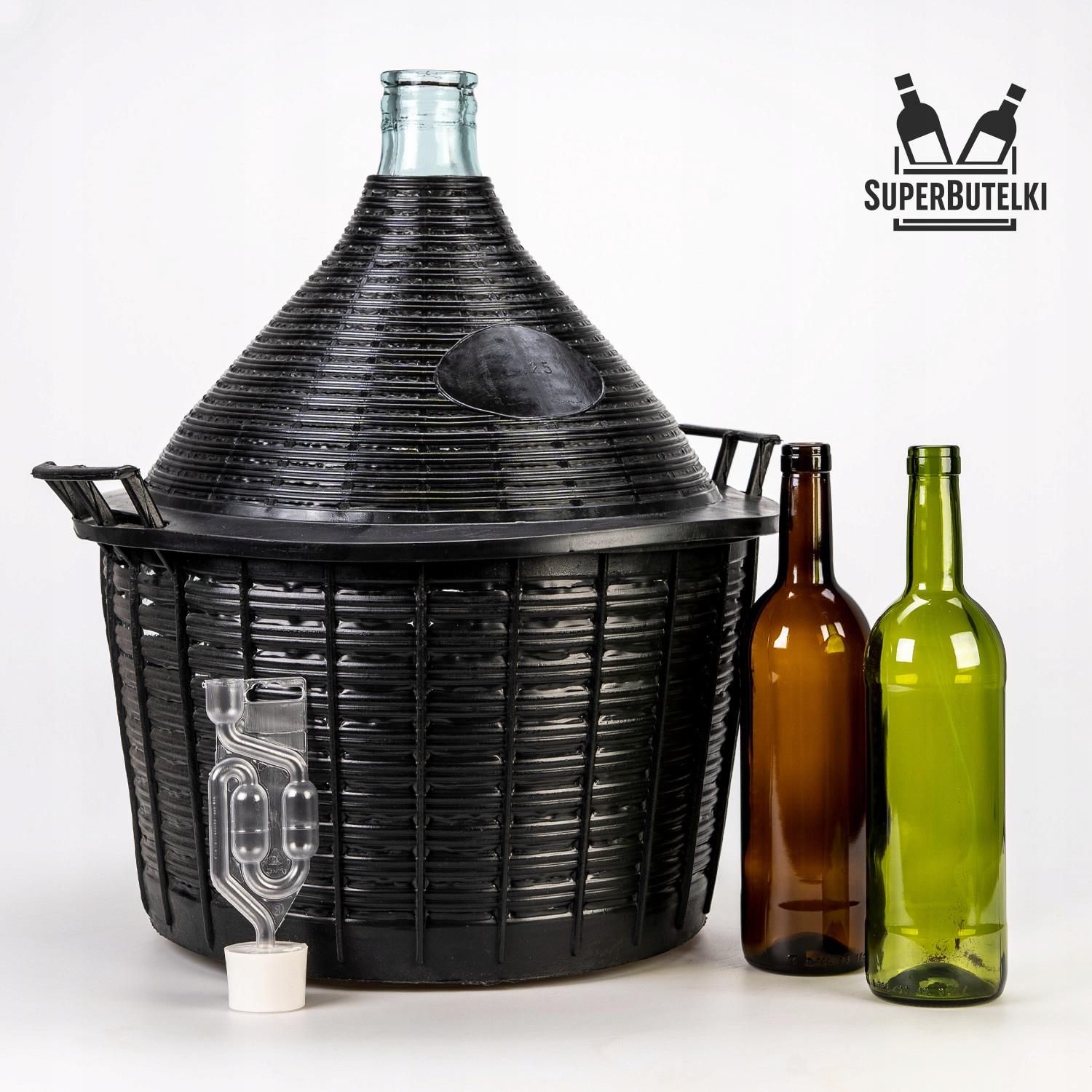 Superbutelki Balon Dama 25L W Koszu Korek Rurka Fermentacyjna - Ceny i ...