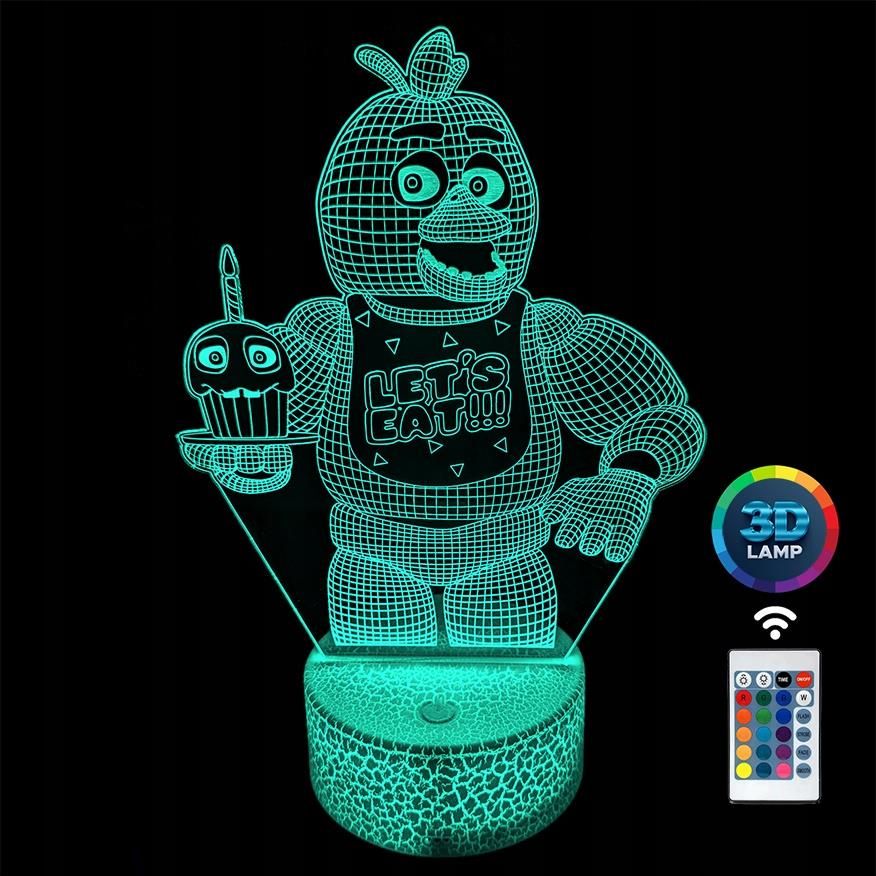 Lampka Nocna Fnaf Five Nights At Freddy'S Chica 3D Lamp Led - Opinie i ...