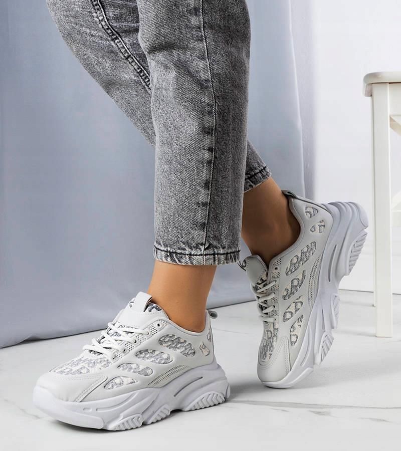 Szare sneakersy zdobione monogramem HH-28 39 - Ceny i opinie - Ceneo.pl