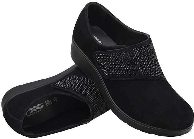 Włoskie Półbuty IMAC 455561 5920/011 H Czarne Black na rzepy Extra Wide ...