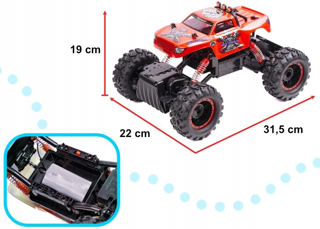 Leantoys Zdalnie Sterowany Samochód Terenowy 4X4 Rc Auto Zabawka Pilot ...