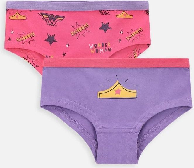 Majtki dziewczęce wielokolorowe hipsterki 2 pack, licencja WONDER WOMAN - Ceny i opinie - Ceneo.pl