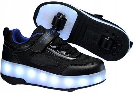 Butorolki Buty Z Rolkami Rolki Wrotki Czarne Led Z Polski - Ceny i ...