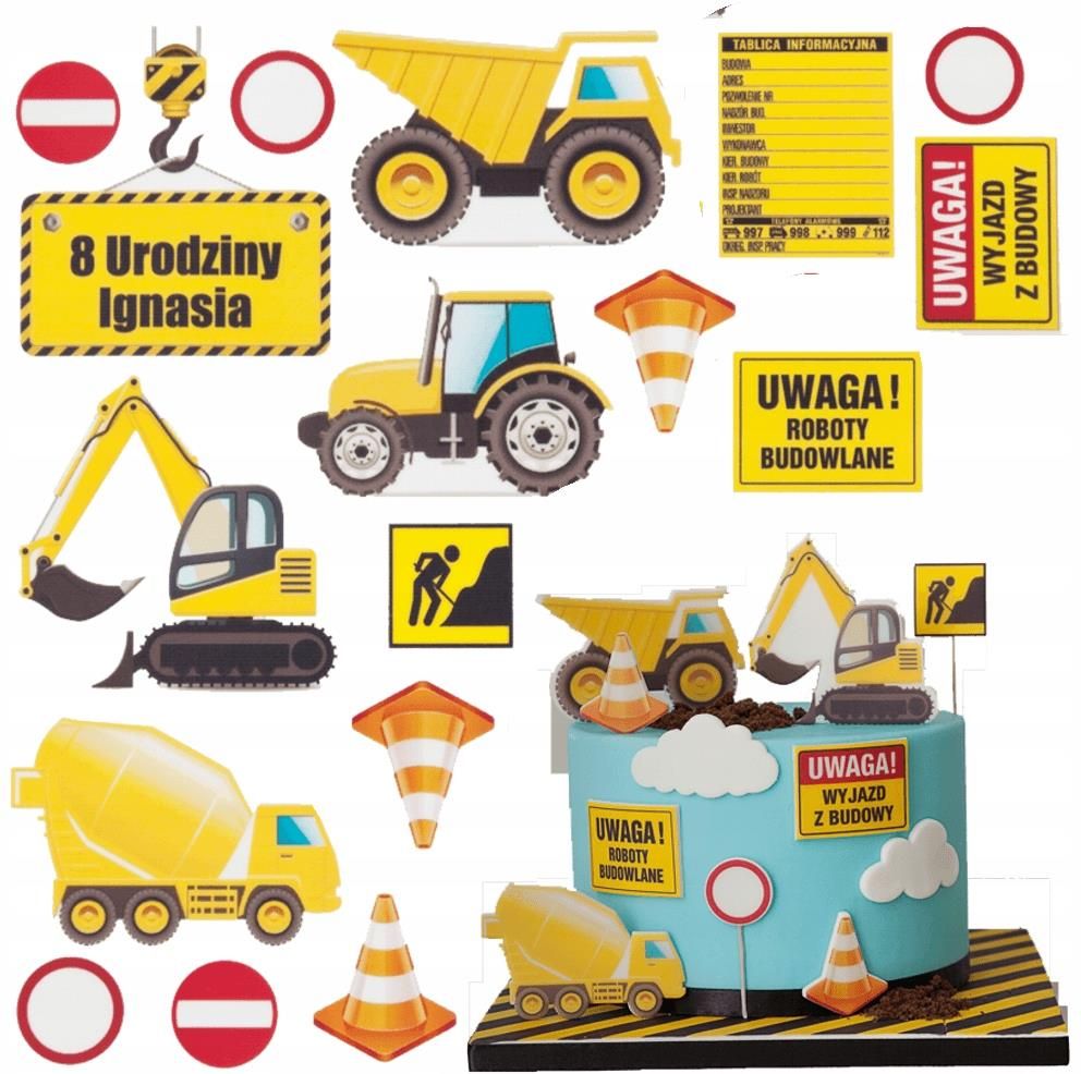 Słodka Fanaberia Wydruk Opłatek Tort Zestaw Budowlany 16 El Tabliczka ...