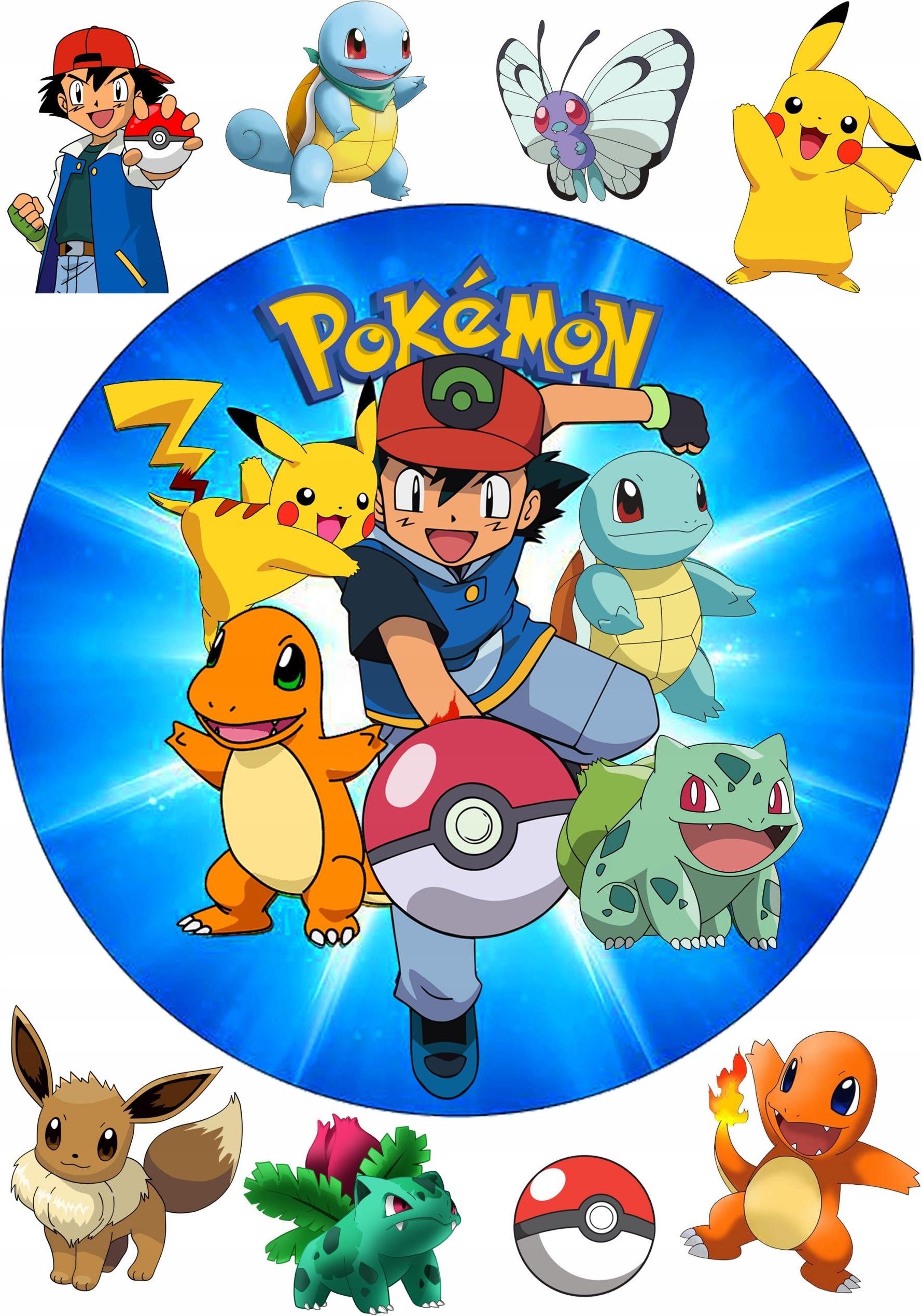 Waferspremium Opłatek Na Tort Pokemon Pikachu Postacie Tekst - Ceny i ...