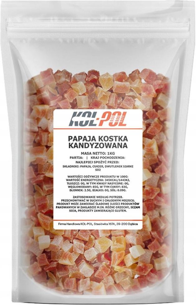 Kol-Pol Papaja Kandyzowana Kostka 5kg Suszona W Kostkach - Ceny i opinie - Ceneo.pl