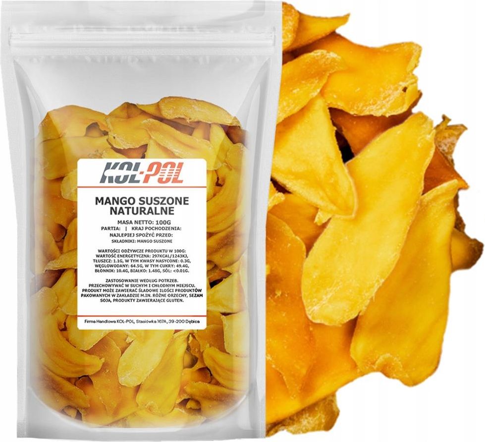 Kol-Pol Mango Suszone 100g Naturalne Plastry Bez Cukru - Ceny i opinie ...