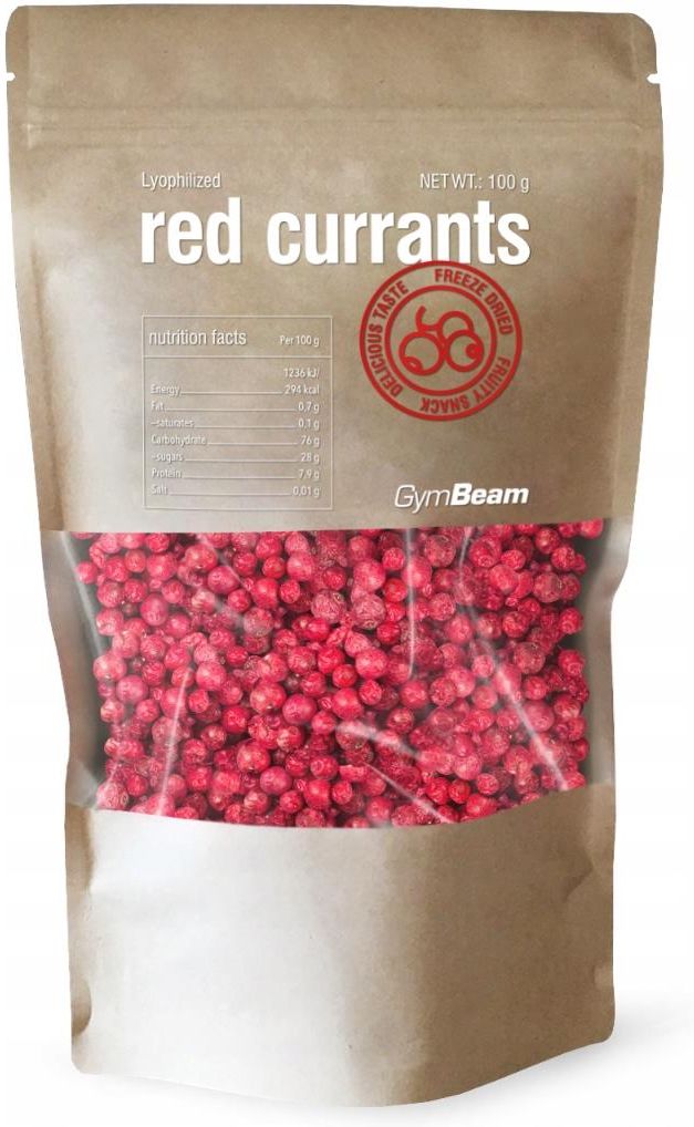 Gymbeam Liofilizowane Czerwone Porzeczki Owoce Witaminy Chrupiące 100g ...