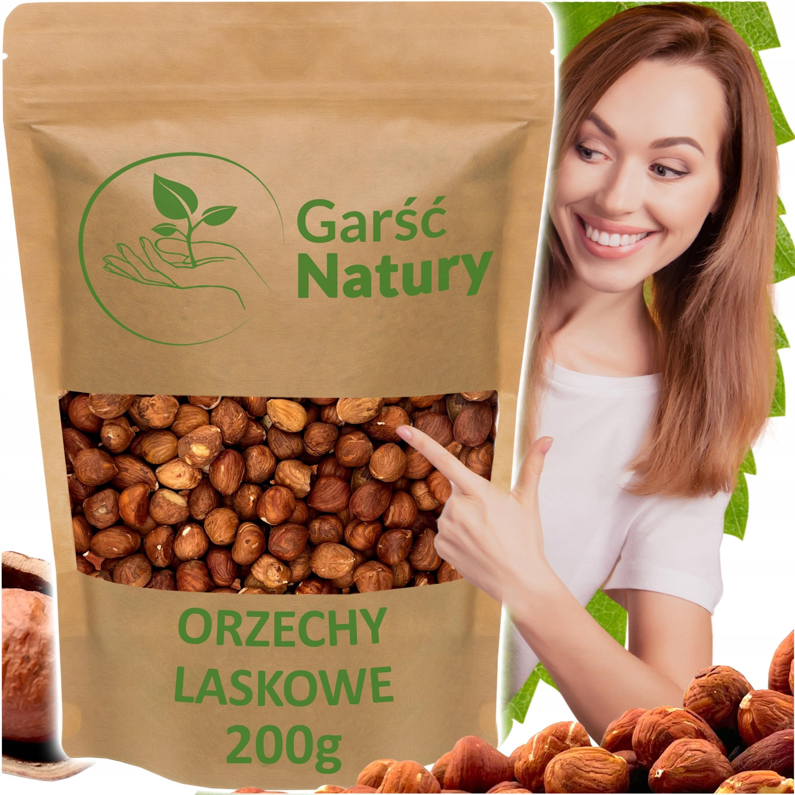 Garść Natury Orzechy Laskowe Łuskane Całe 200g Duże Naturalne Świeże ...
