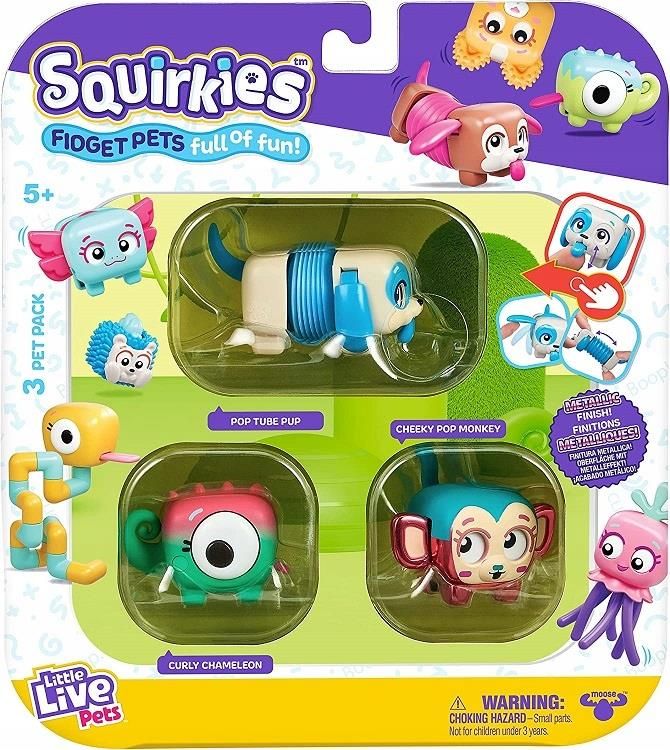 Moose Toys Little Live Pets Squirkies 3 Figurki Na Palec Metaliczne ...