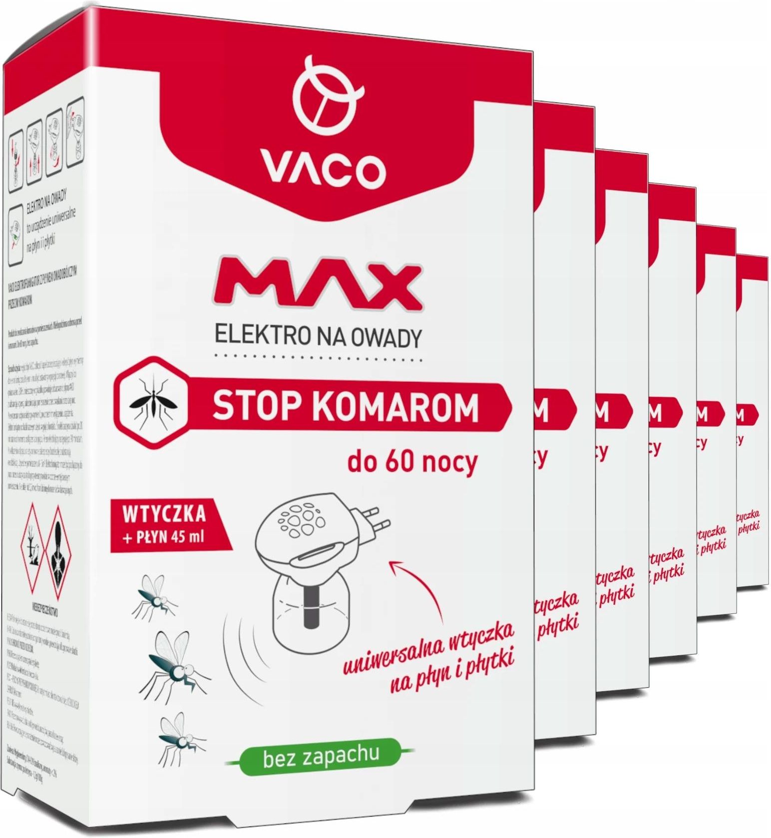 Vaco 6X Dv00025 Elektro Max + Płyn Na Komary 60 Nocy - Ceny i opinie - Ceneo.pl