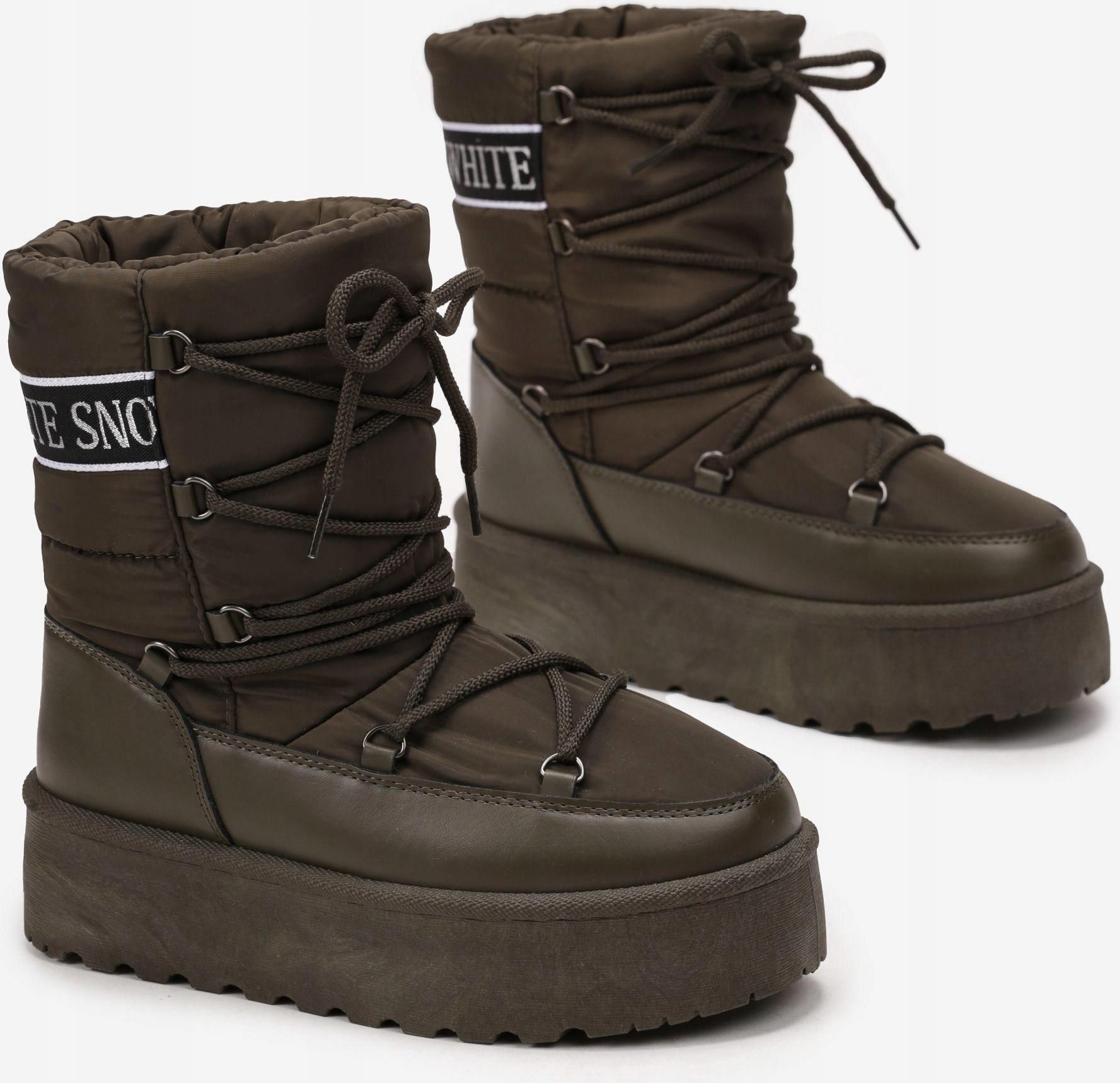Born2Be Zielone Śniegowce damskie 40 Zima Ekoskóra - Ceny i opinie ...