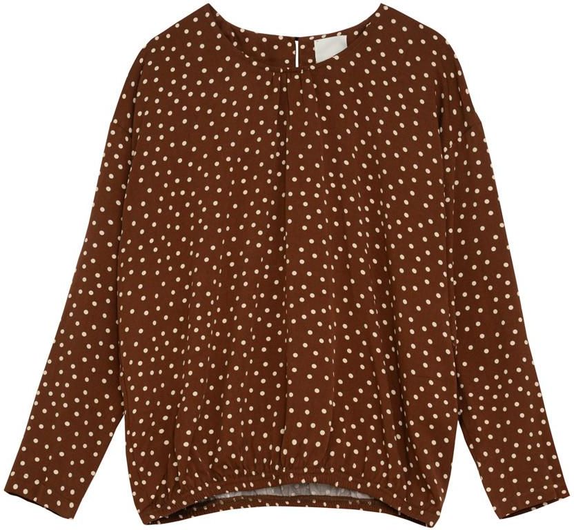 By Insomnia Bluzka z długim rękawem GIGI GROSZKI BRĄZOWY - Ceny i ...