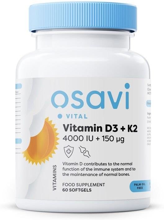 Osavi Vitamin D3 + K2 4000Iu + 150Mcg 60 Kaps - Opinie i ceny na Ceneo.pl