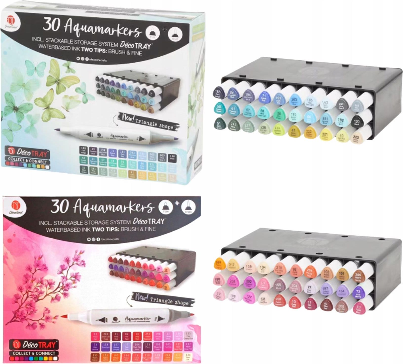 Markery Akwarelowe Grube I Wąskie 2X30 szt.uk Zestaw Profesjonalne ...