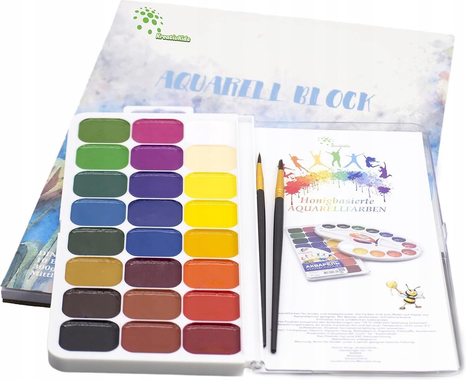 Farby Akwarelowe Pędzle Papier Akwarelowy Zestaw Do Malowania Dla ...