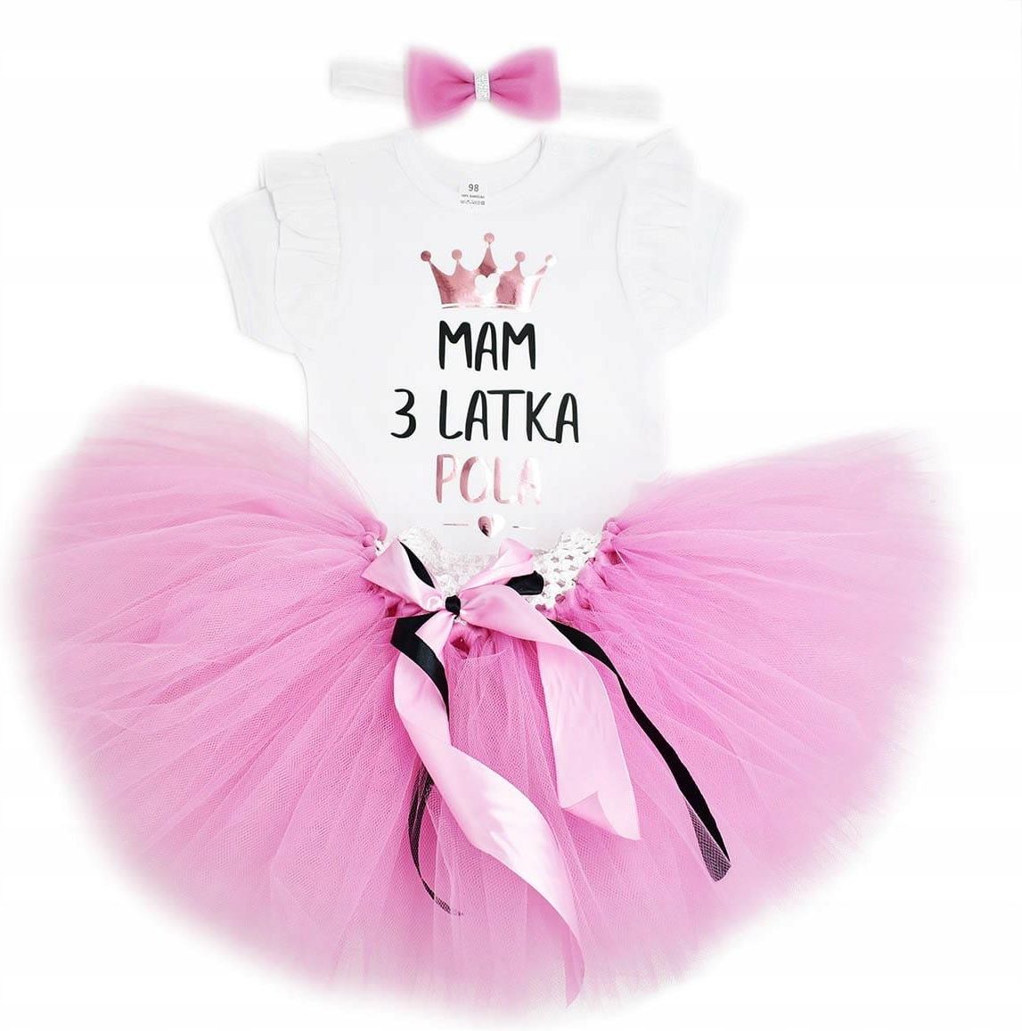 Komplet Mam 3 Latka 98 falbanka różowe złoto - Ceny i opinie - Ceneo.pl