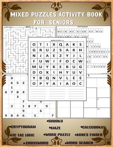 Mixed Puzzles Activity Book for Seniors: Mixed Puzzles Book for Seniors ...