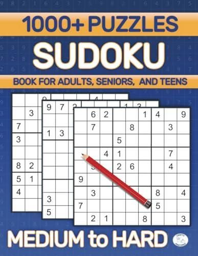 Sudoku Book for Adults, Seniors, and Teens: 1000+ Puzzles, Medium to ...