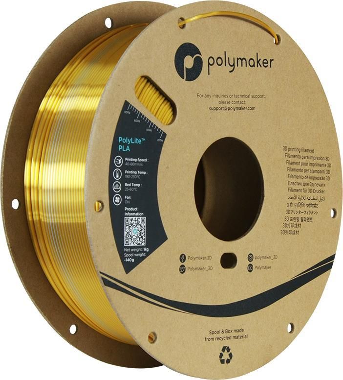 Filament Polymaker PolyLite Dual Silk PLA Crown Gold Silver - Opinie i ...