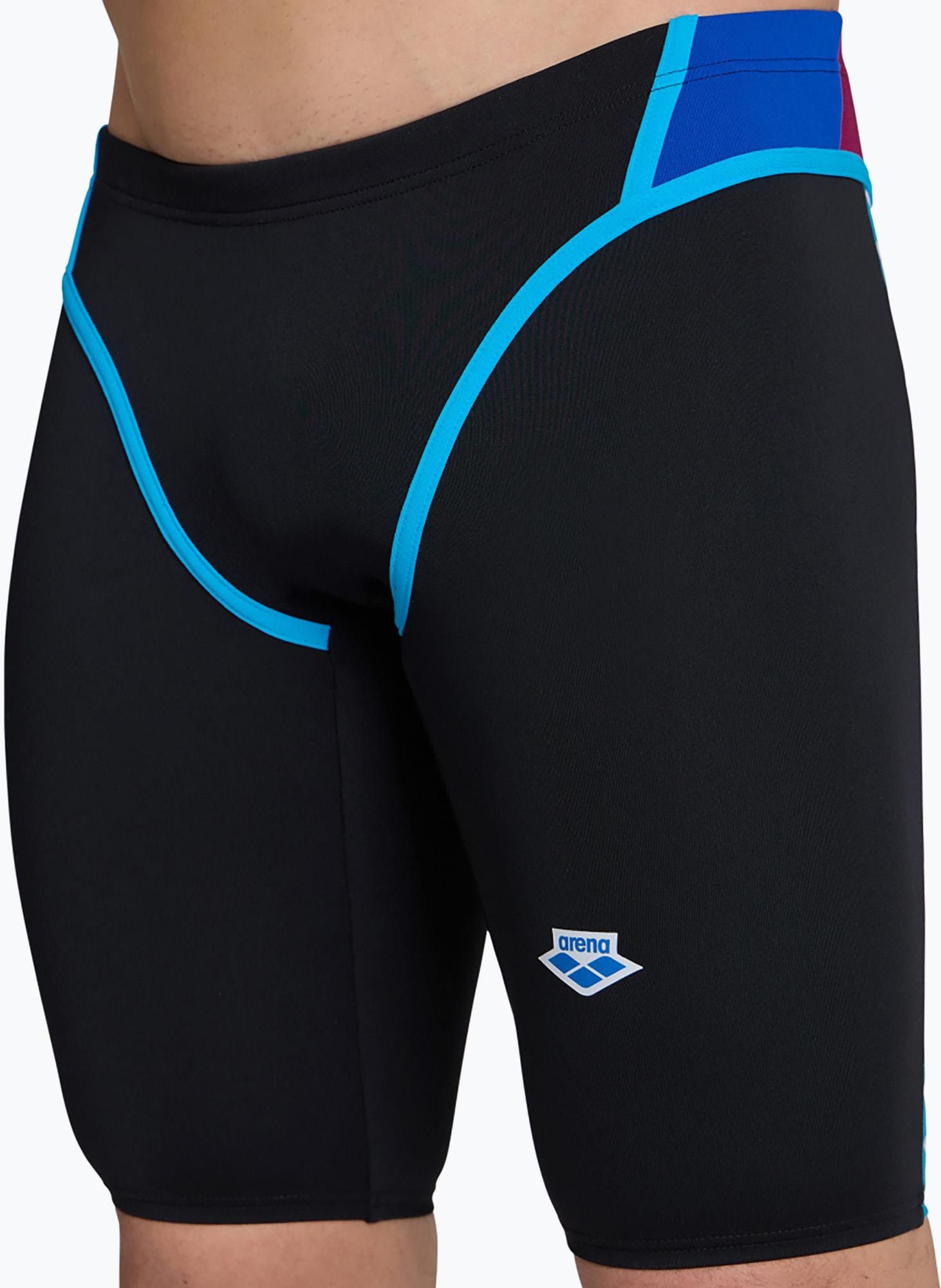 Jammery Kąpielowe Męskie Arena Icons Swim Panel Jammer Black/Neon Blue ...