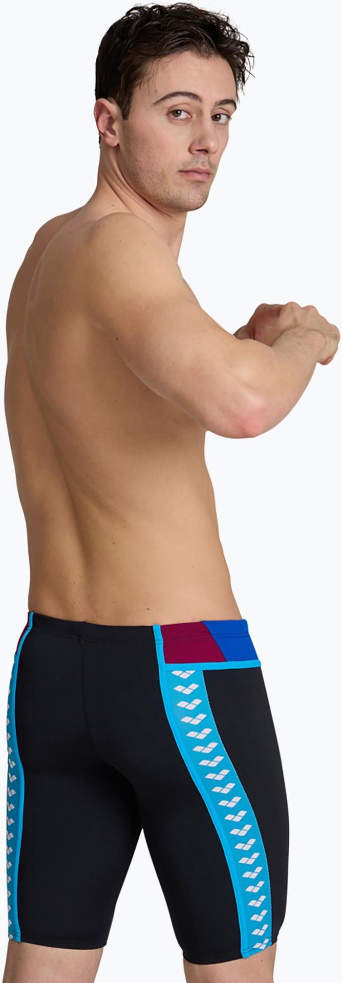 Jammery Kąpielowe Męskie Arena Icons Swim Panel Jammer Black/Neon Blue ...