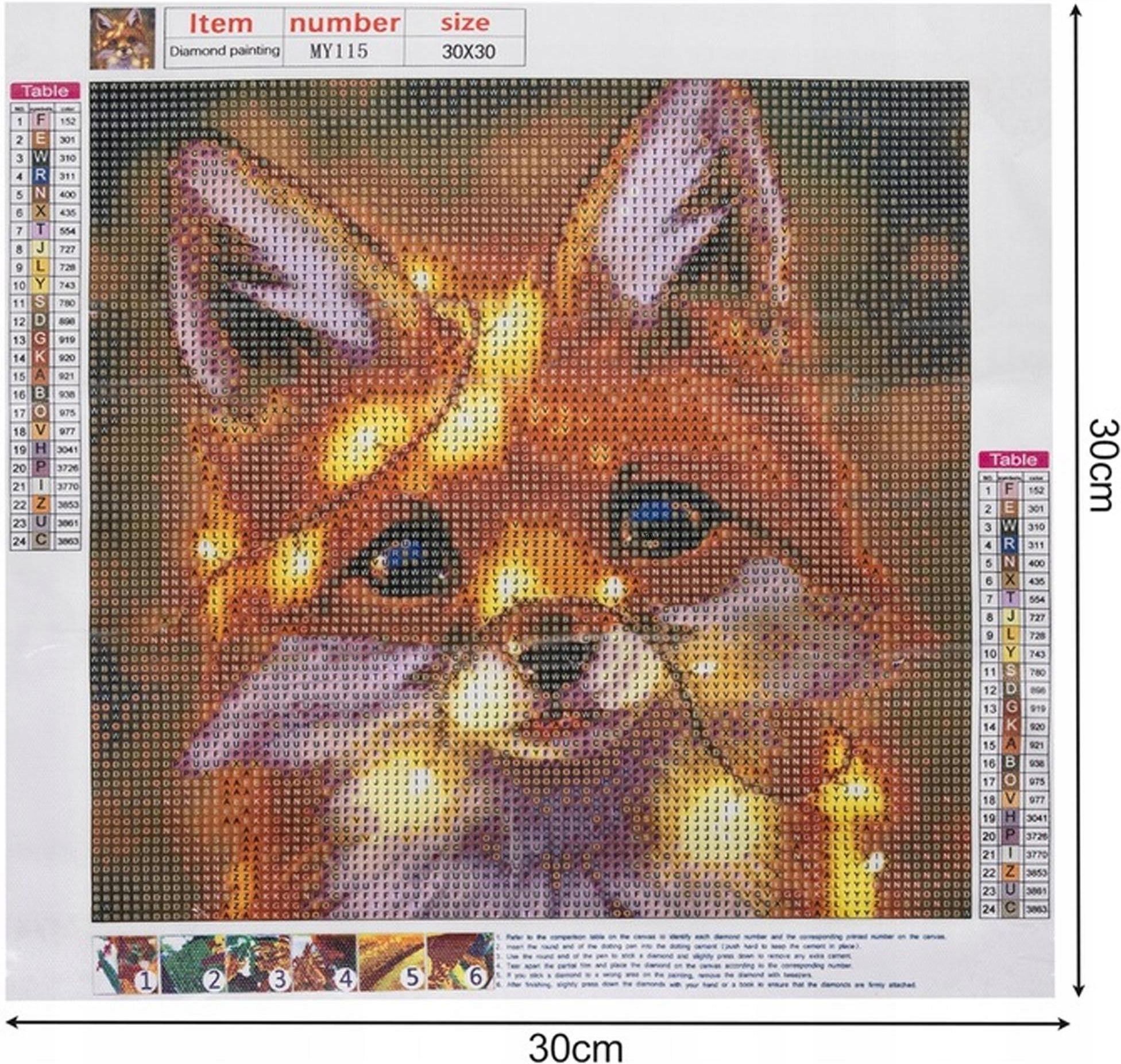 Haft Diamentowy Diamond Painting Zestaw Mozaika Kanwa Lisek 30X30Cm ...