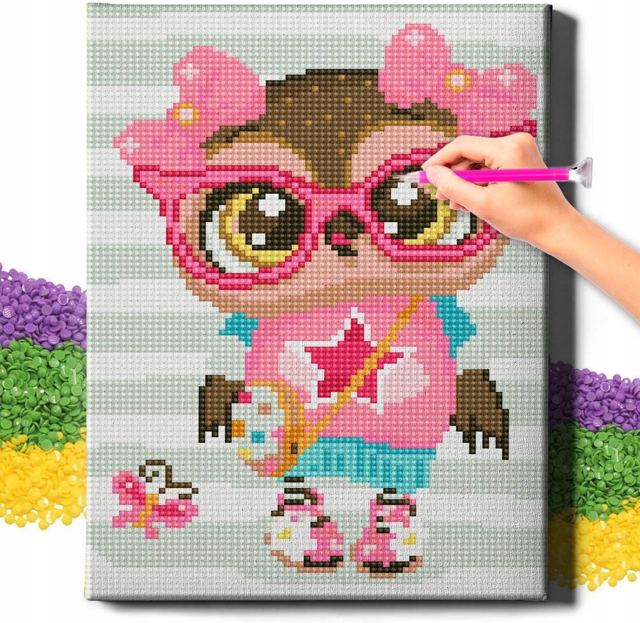 Oh Art! Haft Diamentowy 5D Z Ramką Diamond Painting 20X30 Mozaika Sowa ...