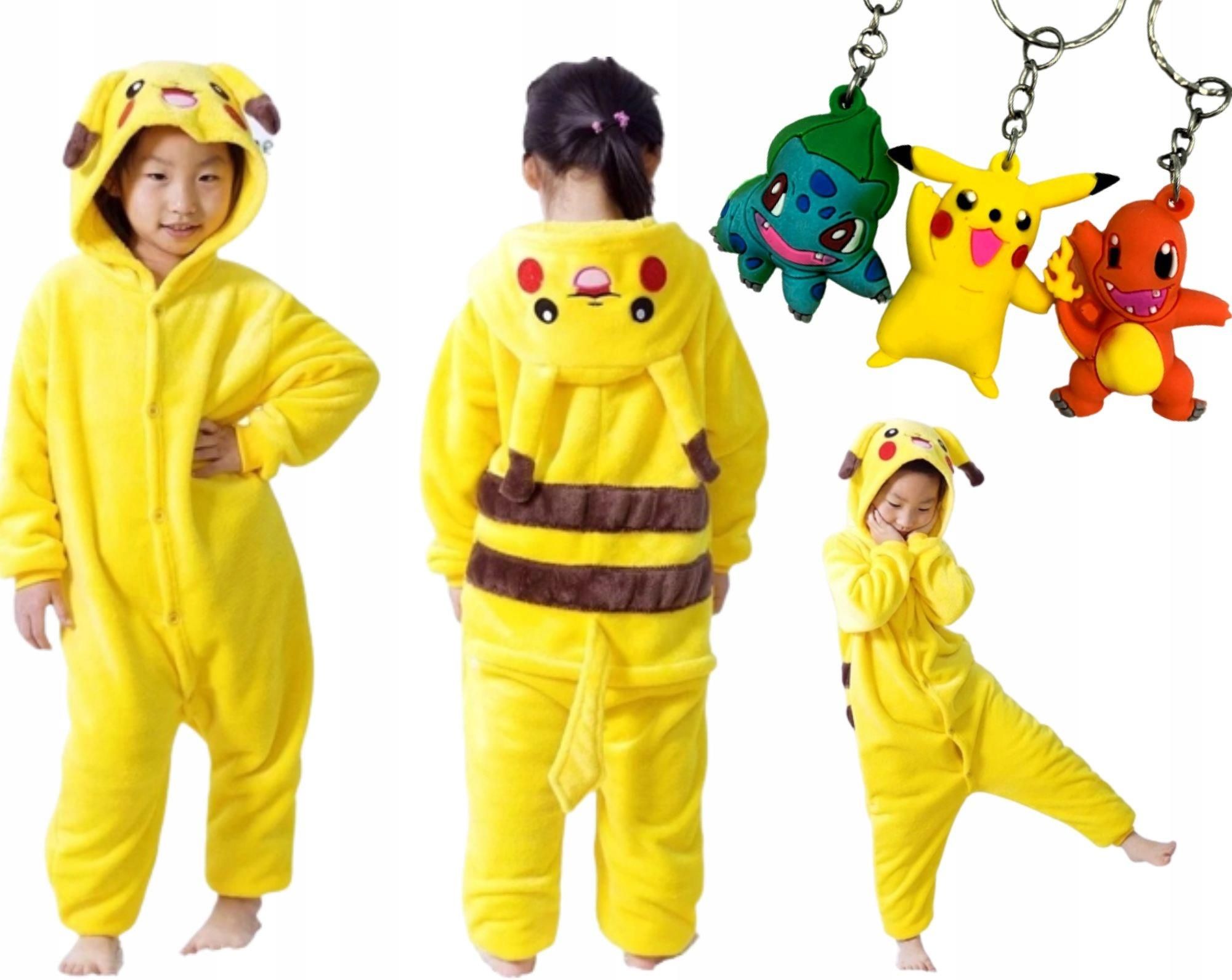Strój Przebranie Pikachu Kostium Pidżama Kigurumi Dzieci 104 110 S ...