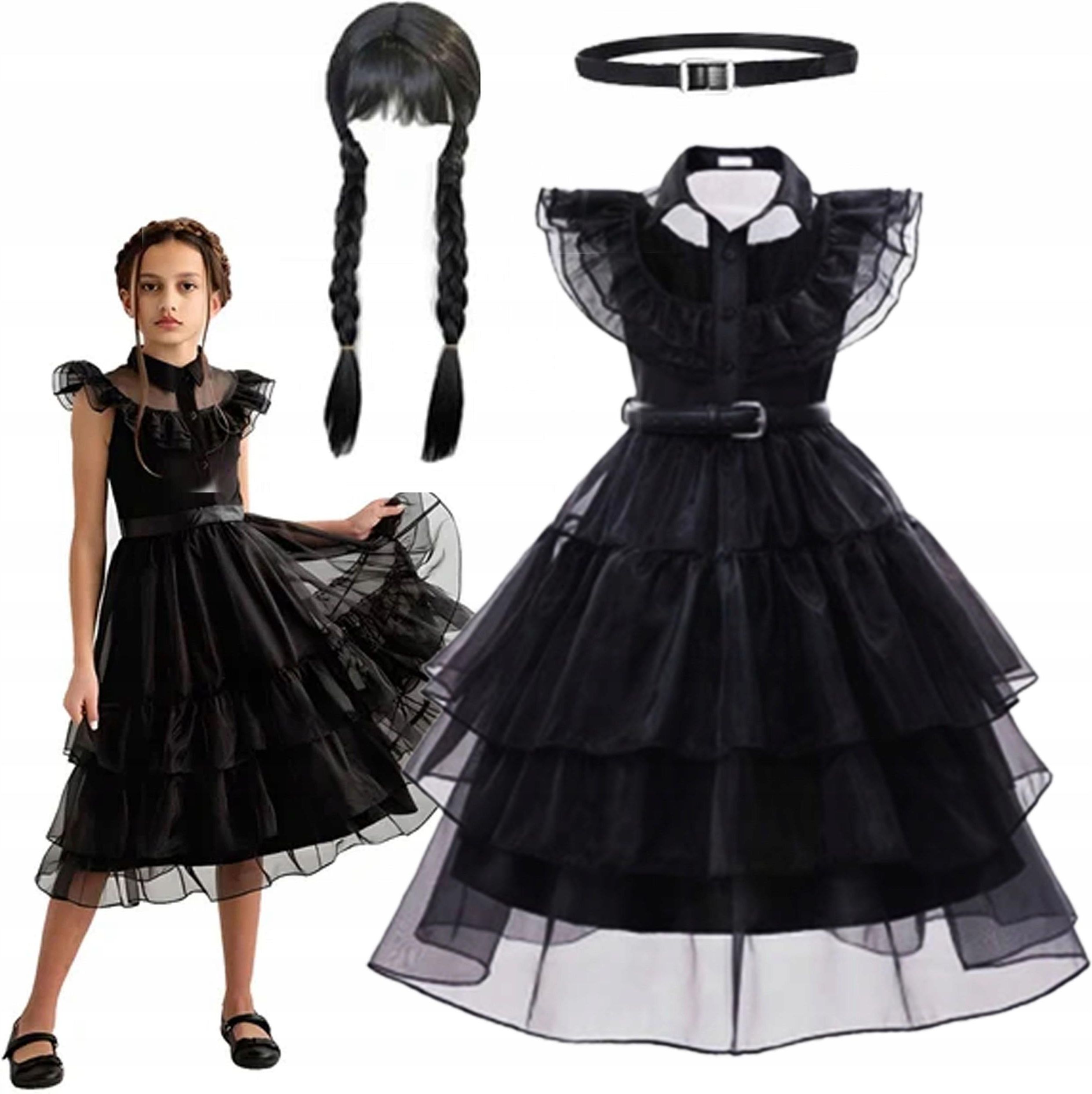 Strój Wednesday Addams Sukienka Kostium Przebranie Karnawał Adams 128 ...