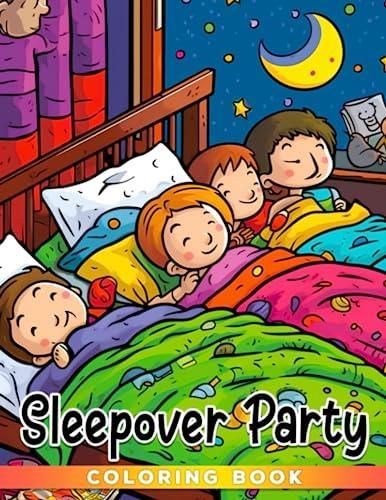 Sleepover Party Coloring Book: Cute Slumber Party Stuffs Coloring Pages ...
