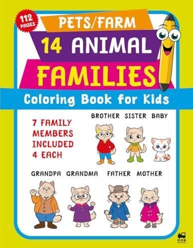 Simple Coloring Book, Pts and FARM Animal Families for Toddlers: Easy ...