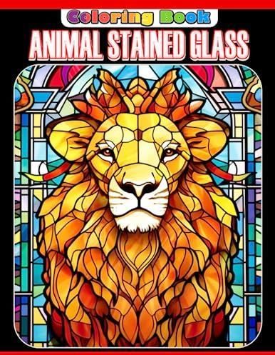 Animal Stained Glass Coloring Book: Wildlife Species Coloring Pages ...